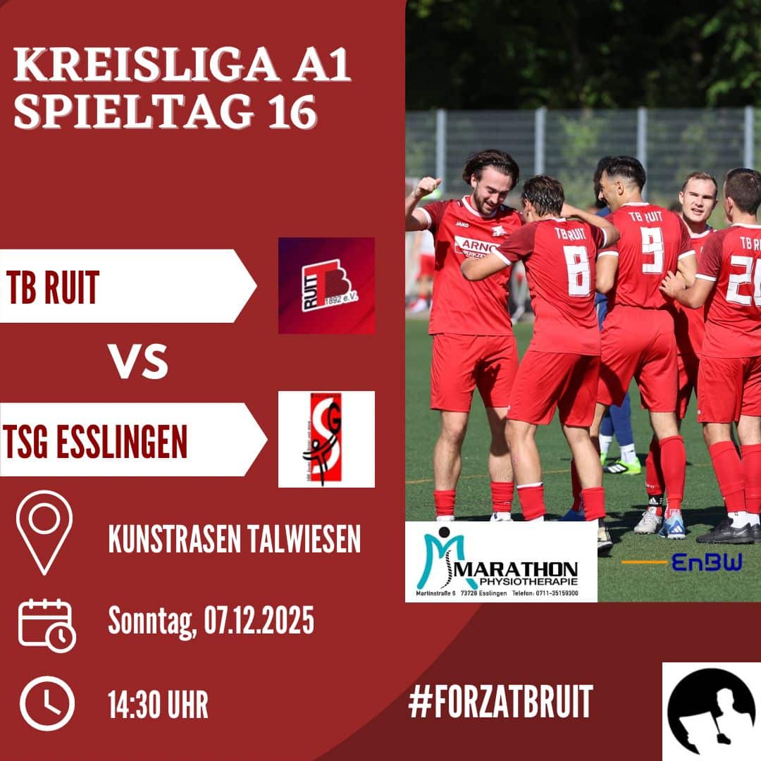 Letztes Heimspiel 2025: TB Ruit empfängt TSG Esslingen - filderanzeiger ...